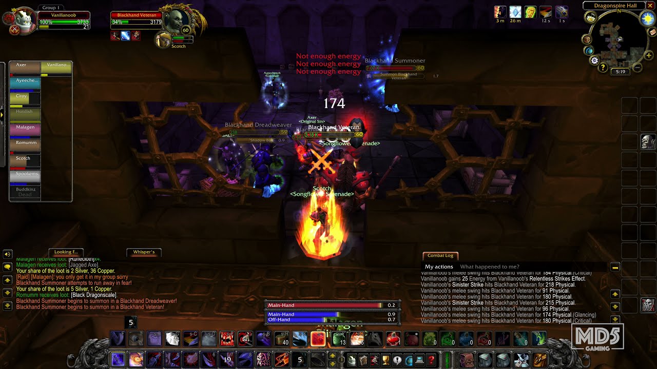 Classic WoW Upper Blackrock Spire UBRS – Fairbanks Horde Rogue Dungeon ...