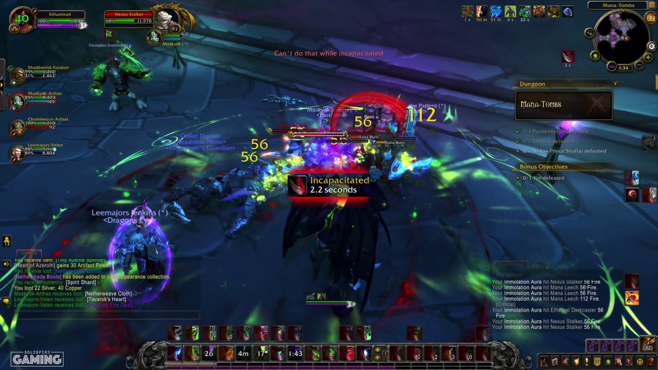 WoW TBC Timewalk Mana-Tombs Dungeon Demon Hunter Levelling Gameplay ...
